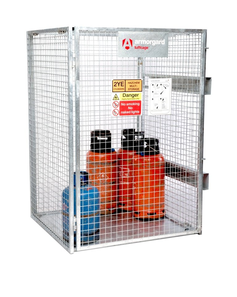 High Security Folding Gas Bottle Storage Cage (TC1.2) - Fuel Tank Shop