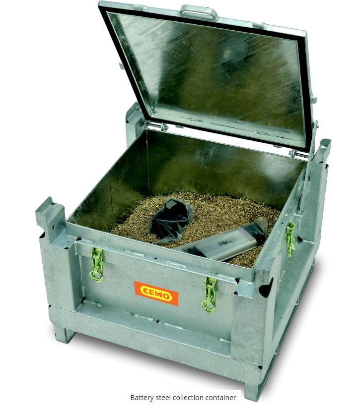 Steel Battery Collection Container - Fuel Tank Shop