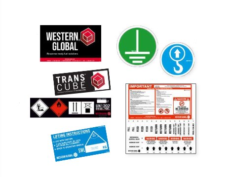 Western Global Transcube Contract Service Pack: Stickers - Fuel Tank Shop