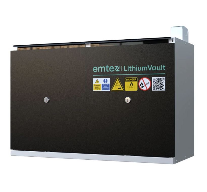 Small 2 Door LithiumVault Cabinet with Charging - Fuel Tank Shop