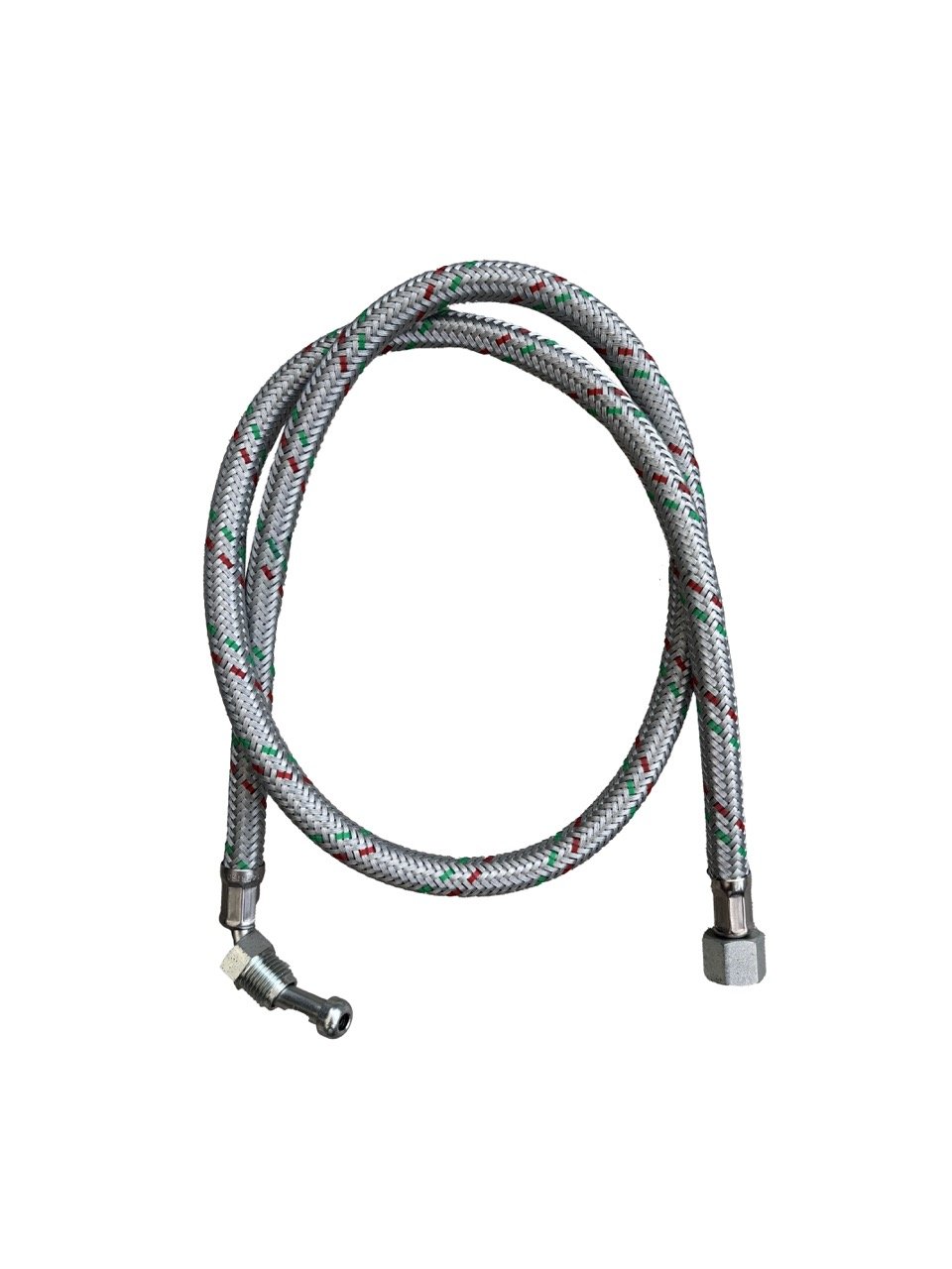Flexible Oil Line Hose Braided 1/4" M 90 x 1/4" - Fuel Tank Shop