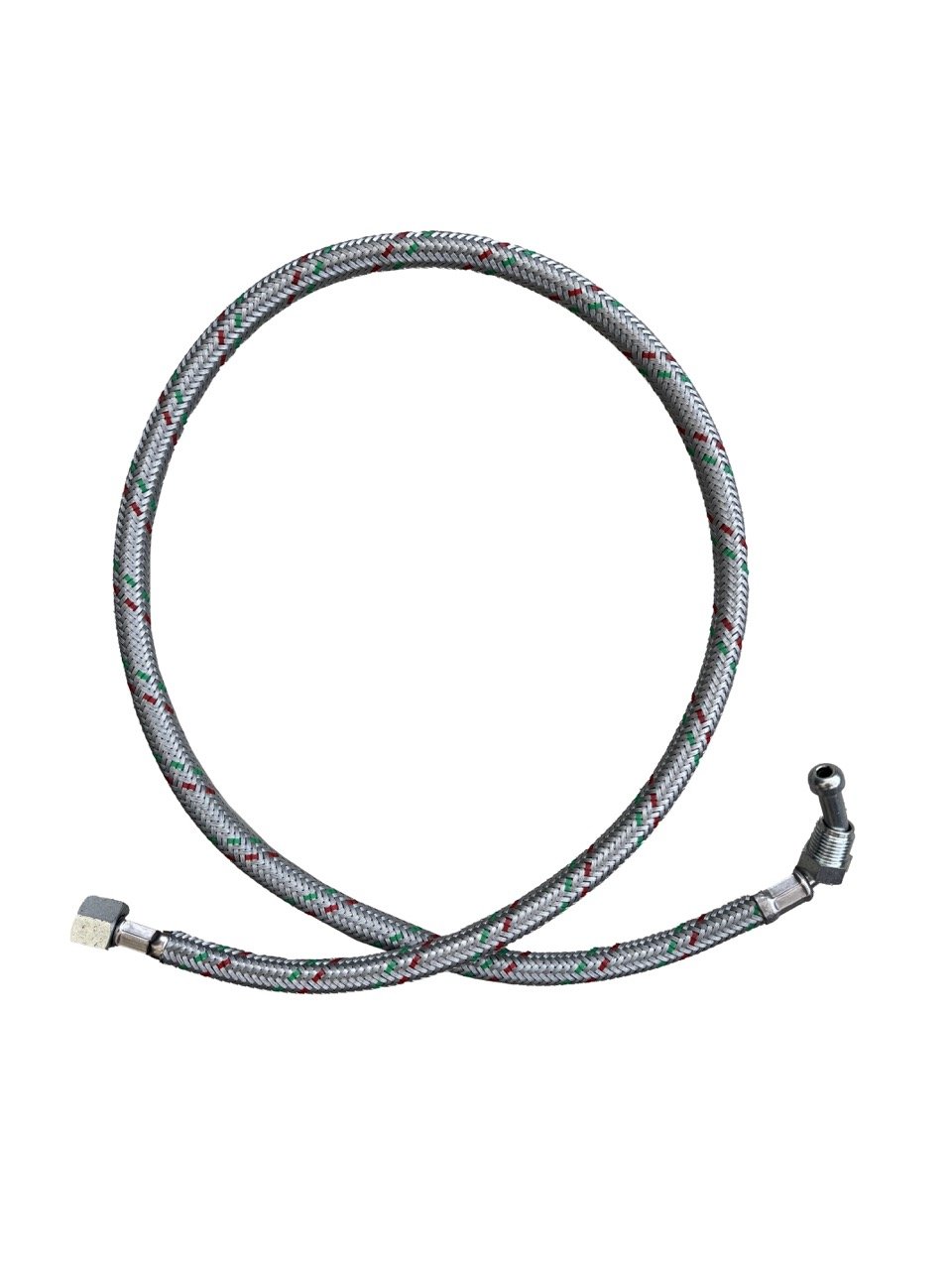 Flexible Oil Line Hose Braided 1/4" M 90 x 1/4" - Fuel Tank Shop