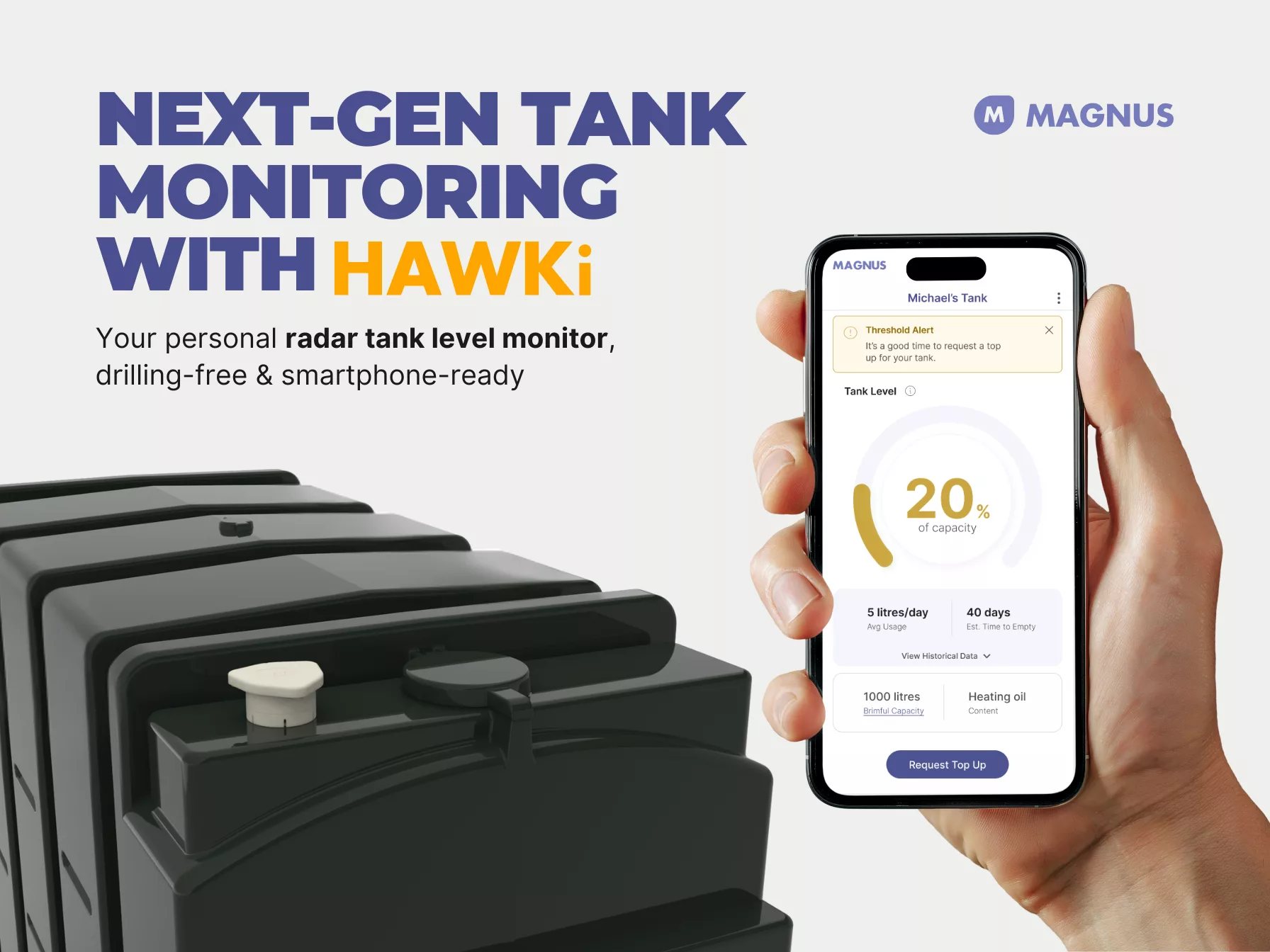 Magnus HAWKi Smart Oil Tank Level Monitor Radar Gauge - Fuel Tank Shop