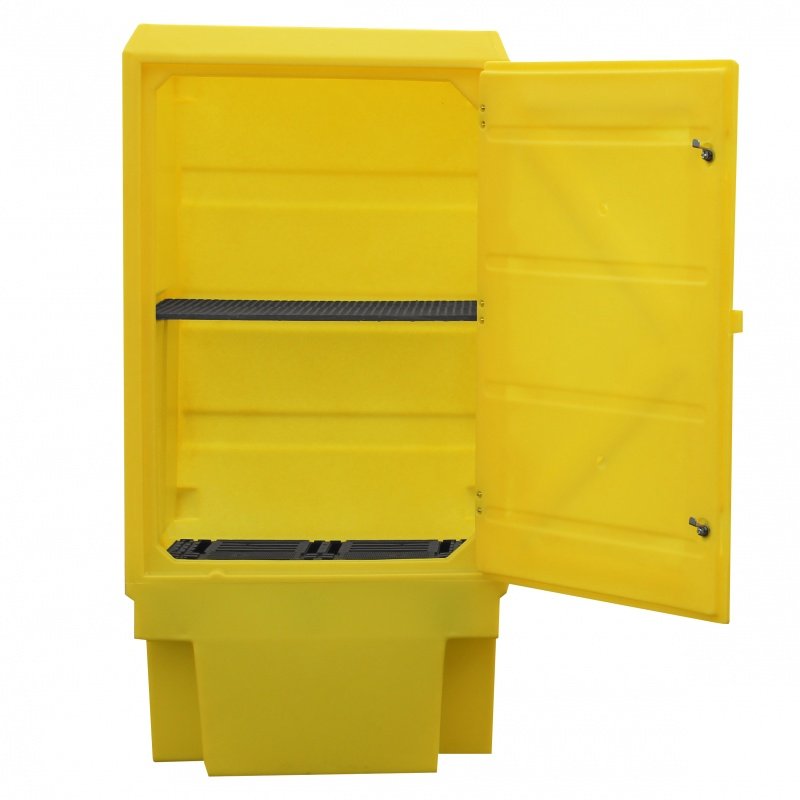 Spill Control Cabinet With 225 Litre Sump with Shelves - Fuel Tank Shop